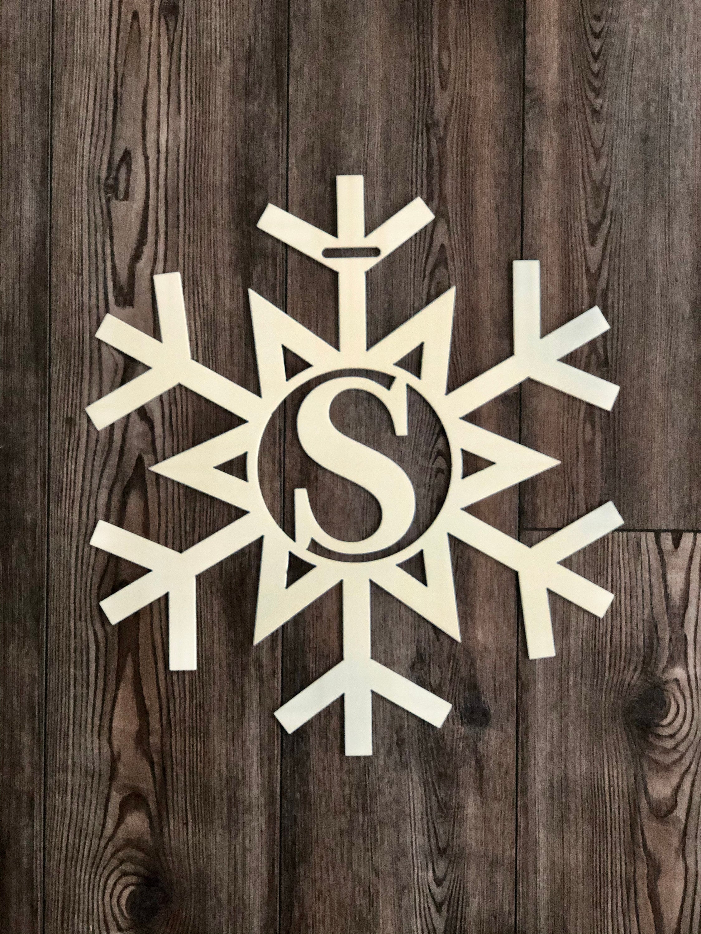 Monogram Snowflake Metal Sign Snowflake Sign Custom - Etsy
