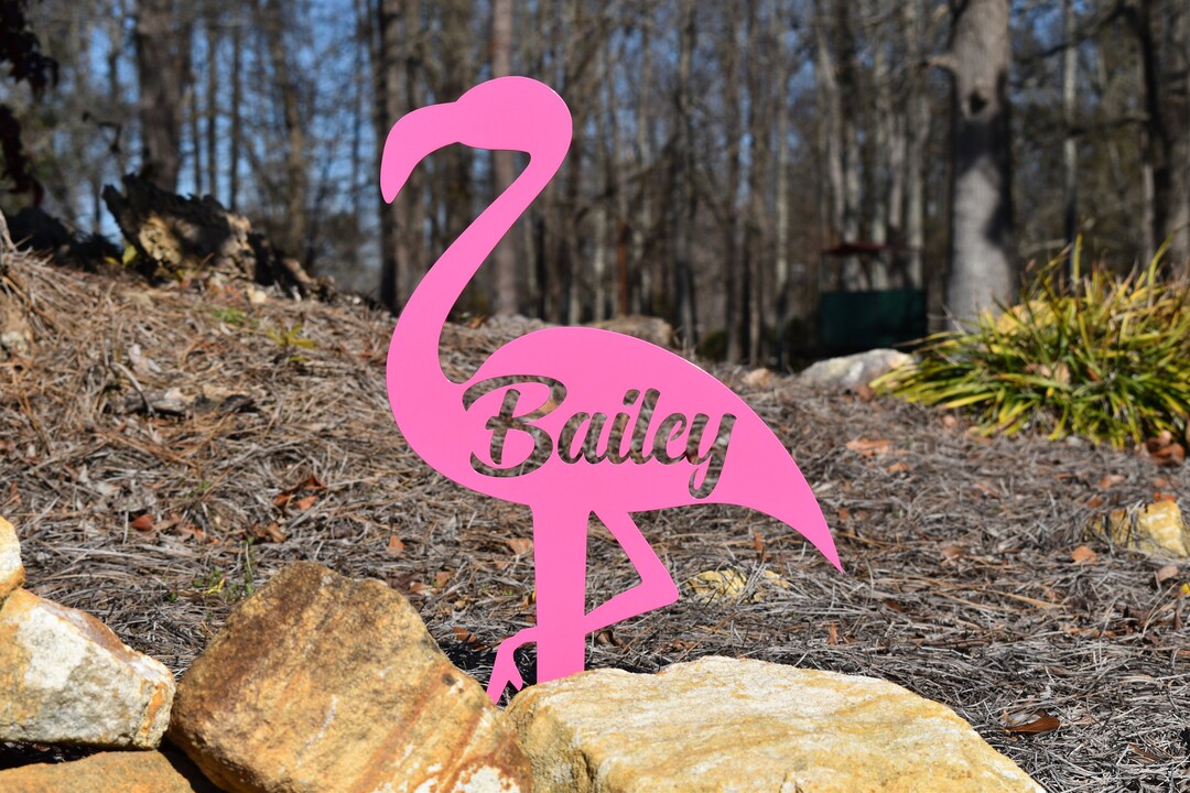 Custom Monogramed Flamingo Sign, Metal Sign, Beach Sign, Beach Address ...