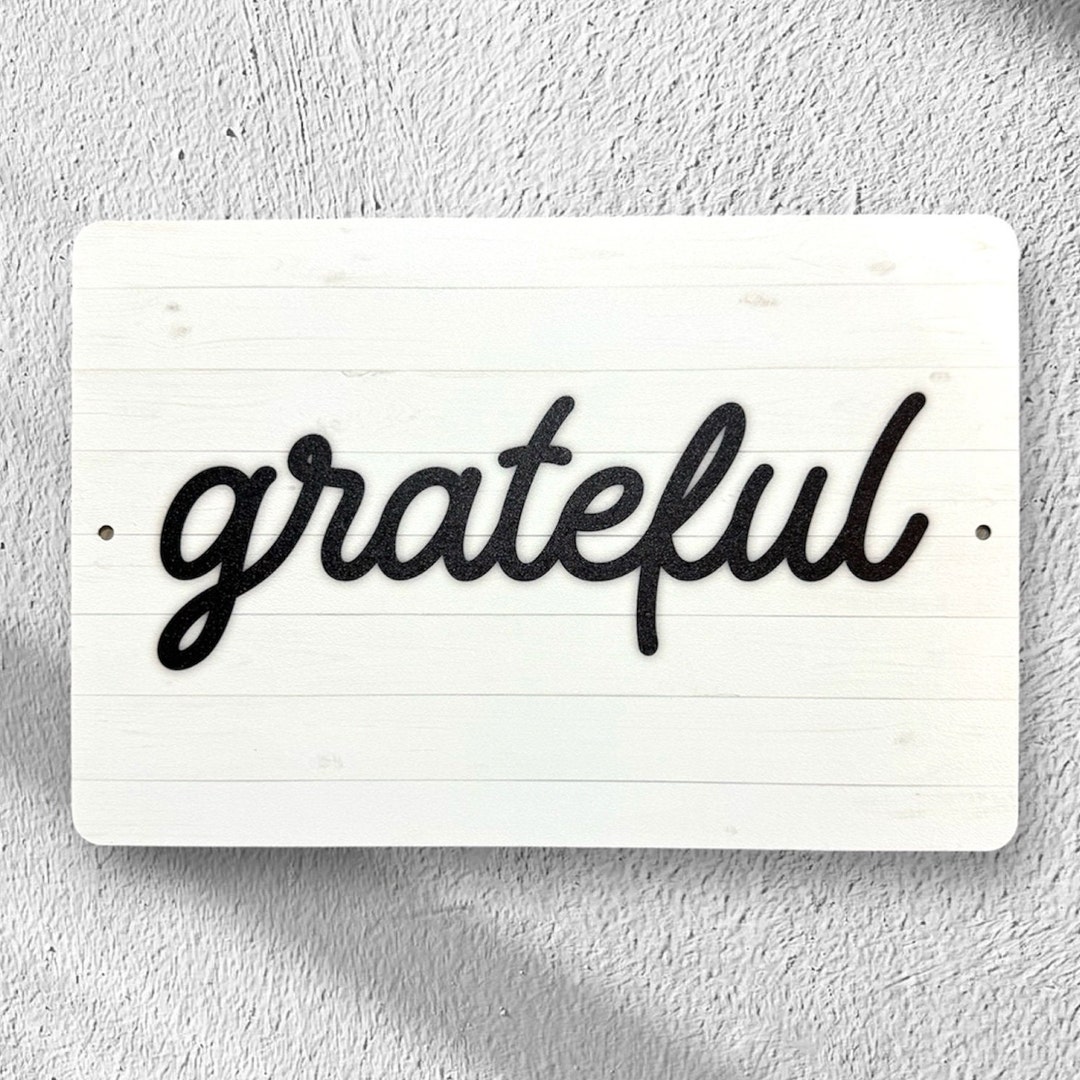 Grateful Word Sign, Custom Metal Powder Coated & Printed Sign - Etsy