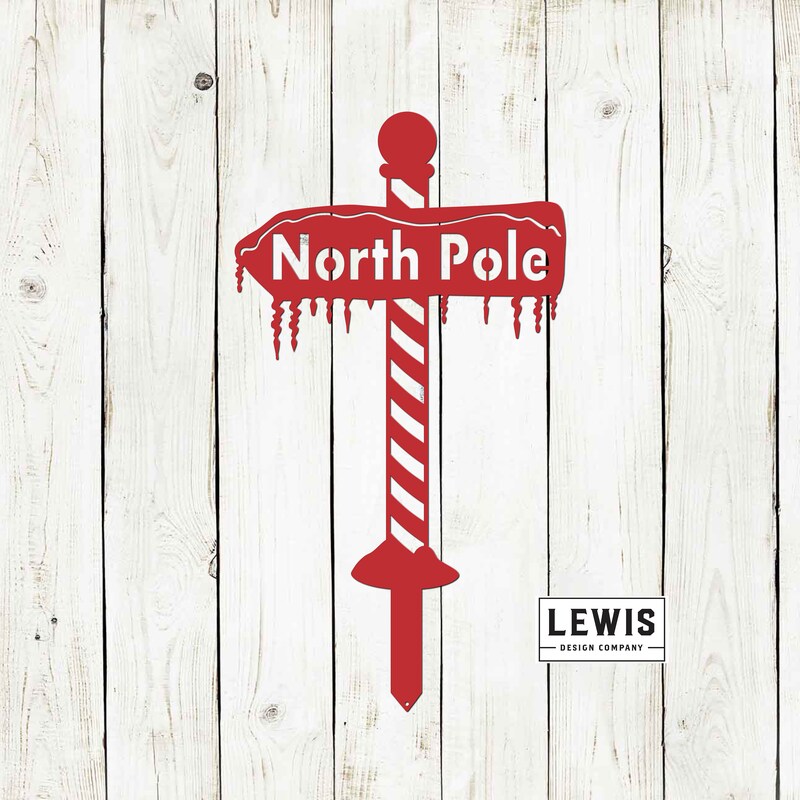 North Pole Sign Blue - Etsy