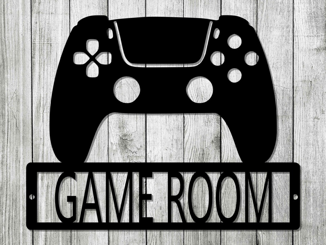 Game Room Monogram Steel Sign, Video Game Controller, Online Gaming ...