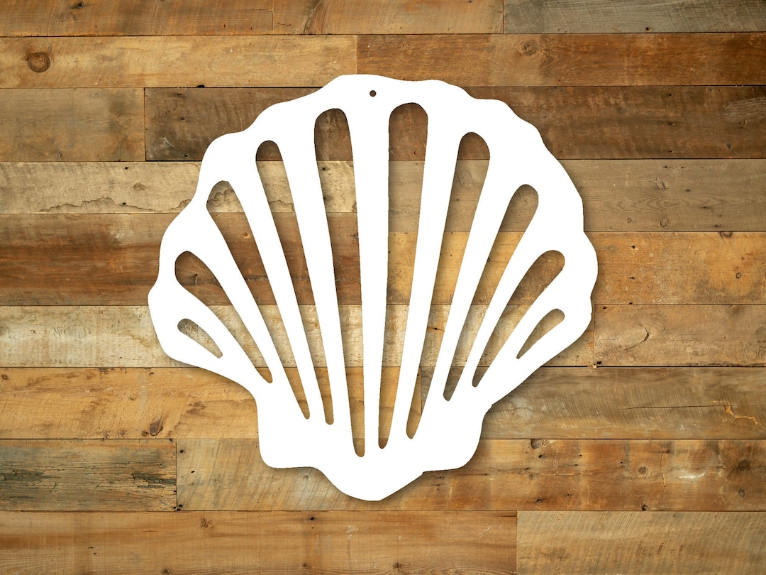 Sea Shell Metal Wall Art, Beach Sign, Beach Metal Art, Wall Hanging ...