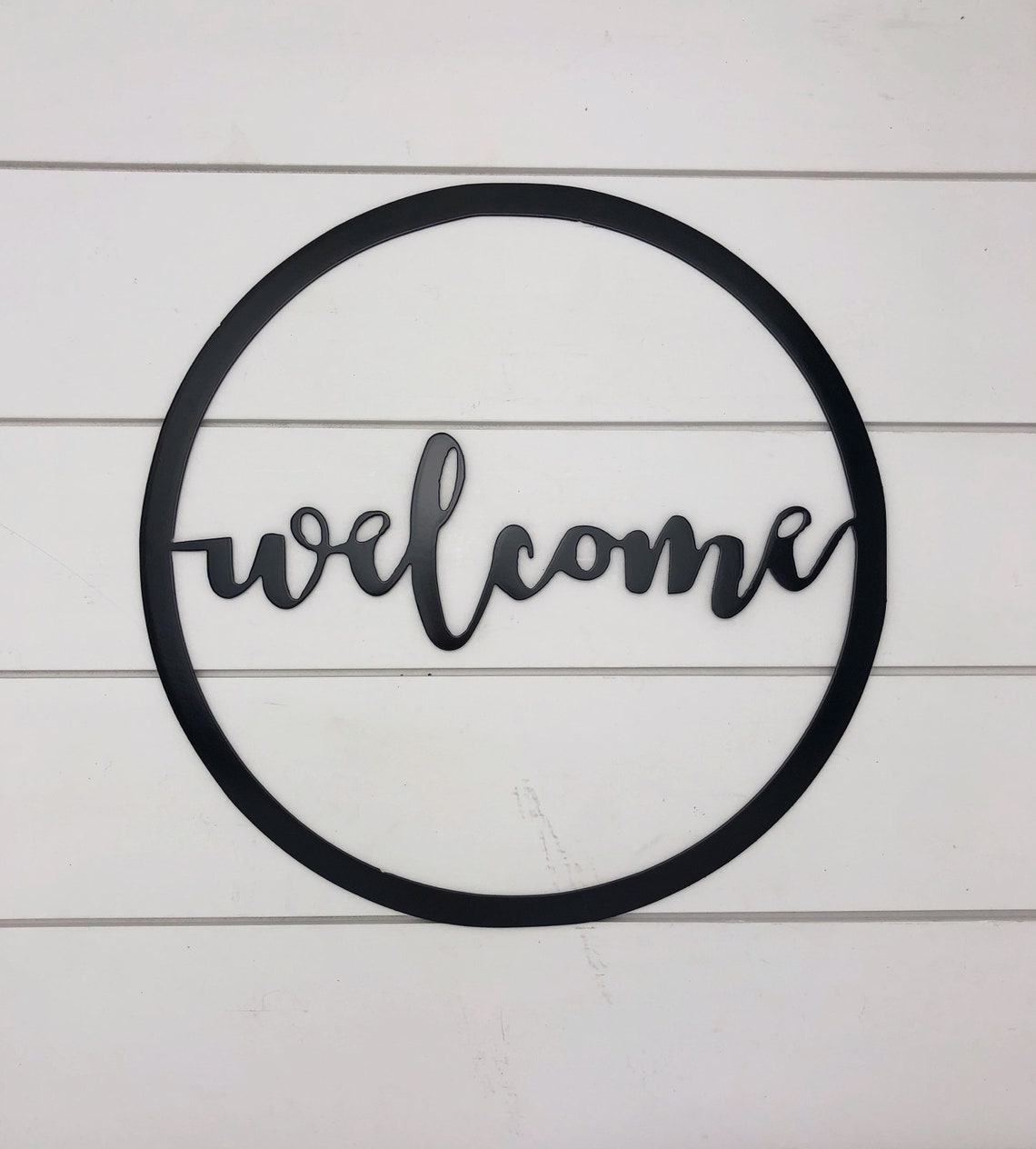 Welcome Circle Metal Sign Metal Wall Art Metal Signs Home | Etsy