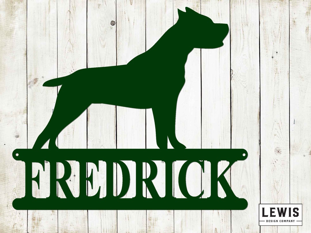 Pitbull Wall Sign With Custom Name, Metal Sign, Pitbull, Custom Metal ...