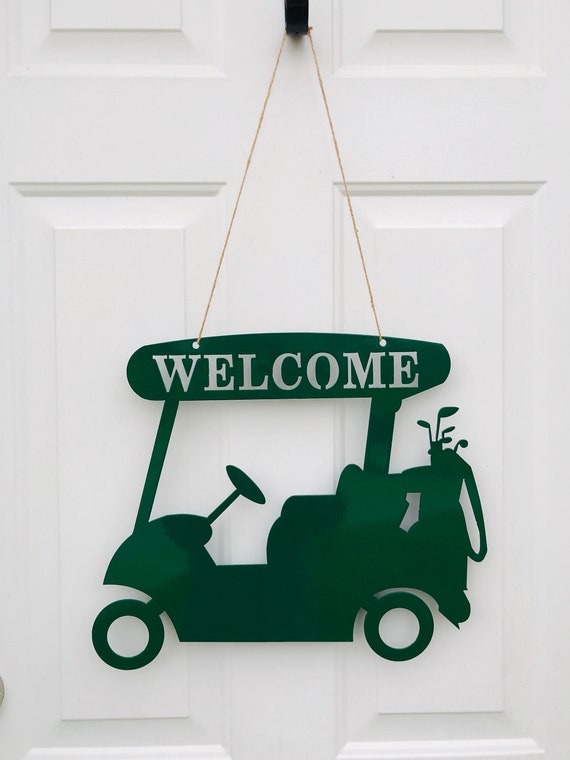 Golf Cart Welcome Sign Golf Cart Sign Golf Sign Golfing - Etsy