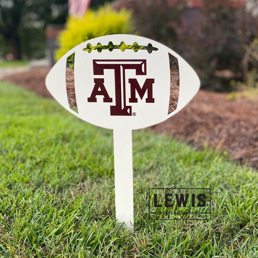 Texas A & M Football Stake Metal Sign, Football Sign, Football Yard ...