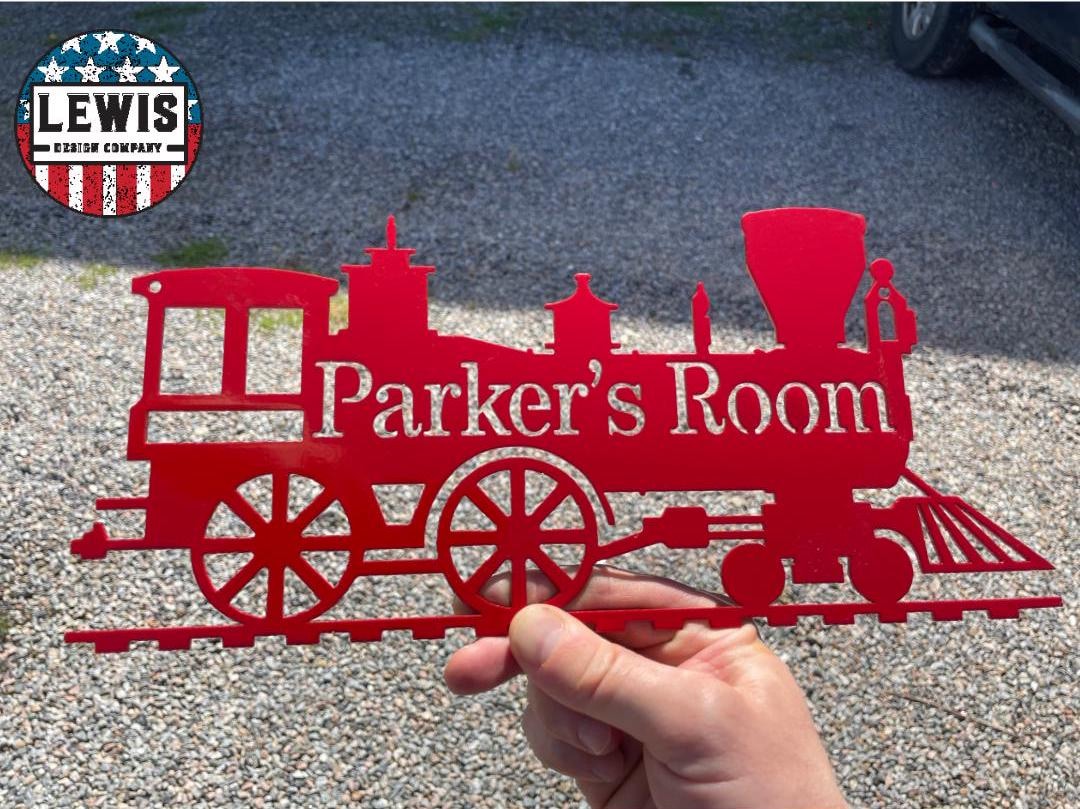 Train Custom Wall Decoration, Metal Powder Coated Train Sign, Steam ...