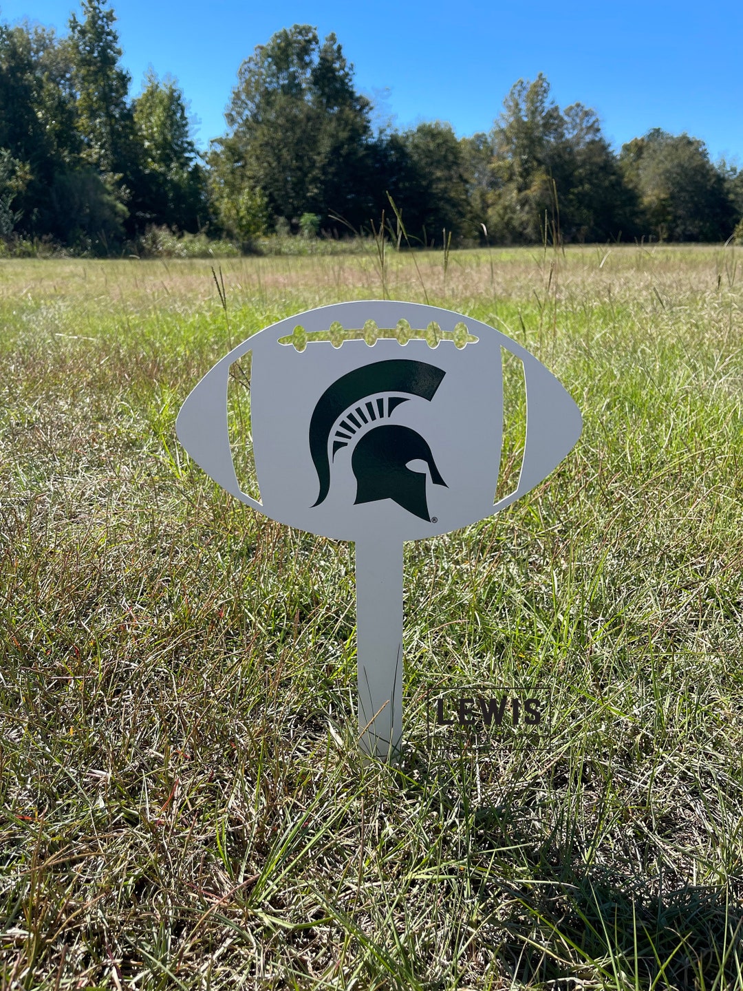 Michigan State Football Stake Metal Sign, Football Sign, Football Yard ...
