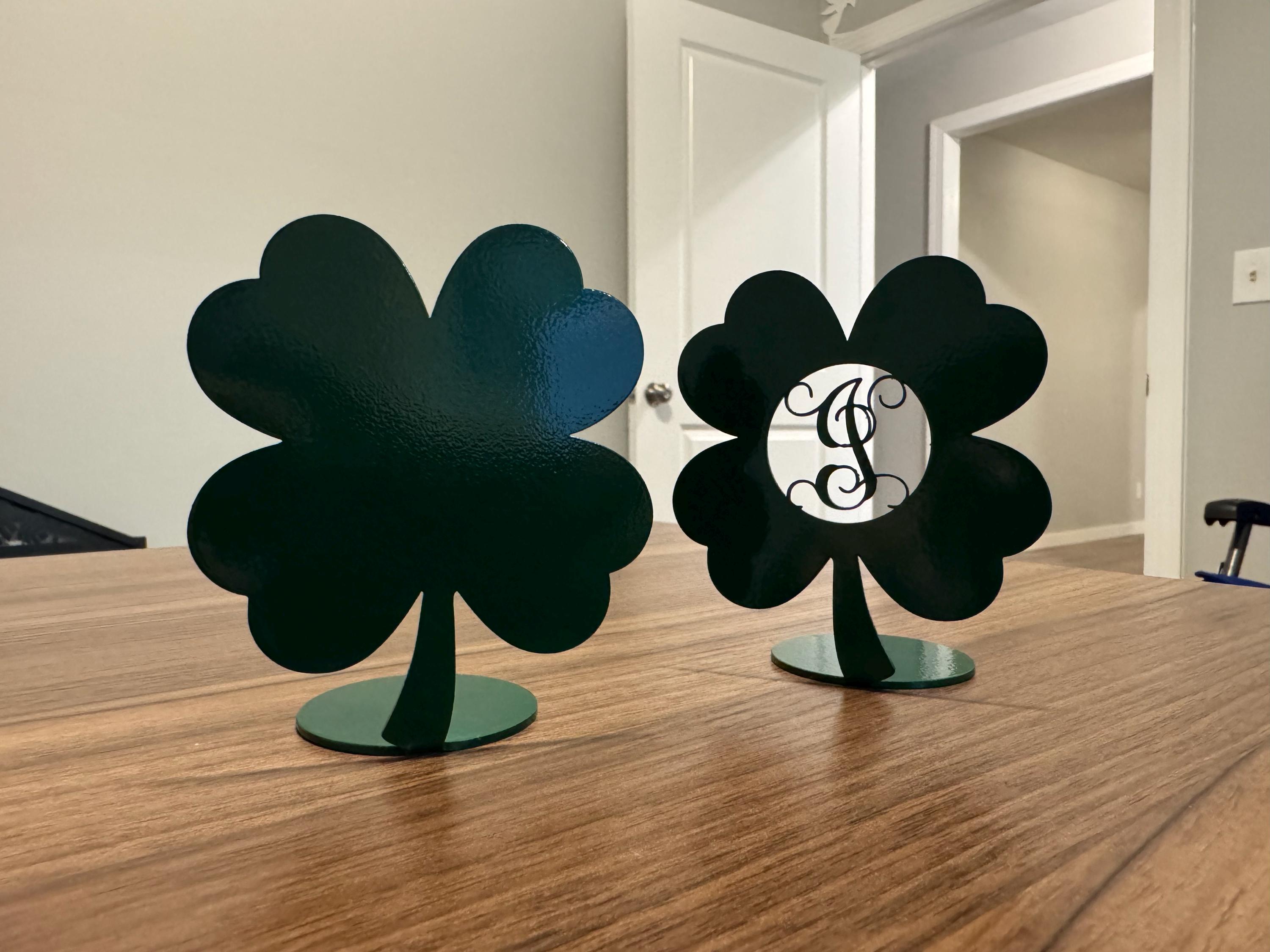 Monogram Shamrock Desk Decor, Metal Desk Decor, Standing Shamrock, St ...
