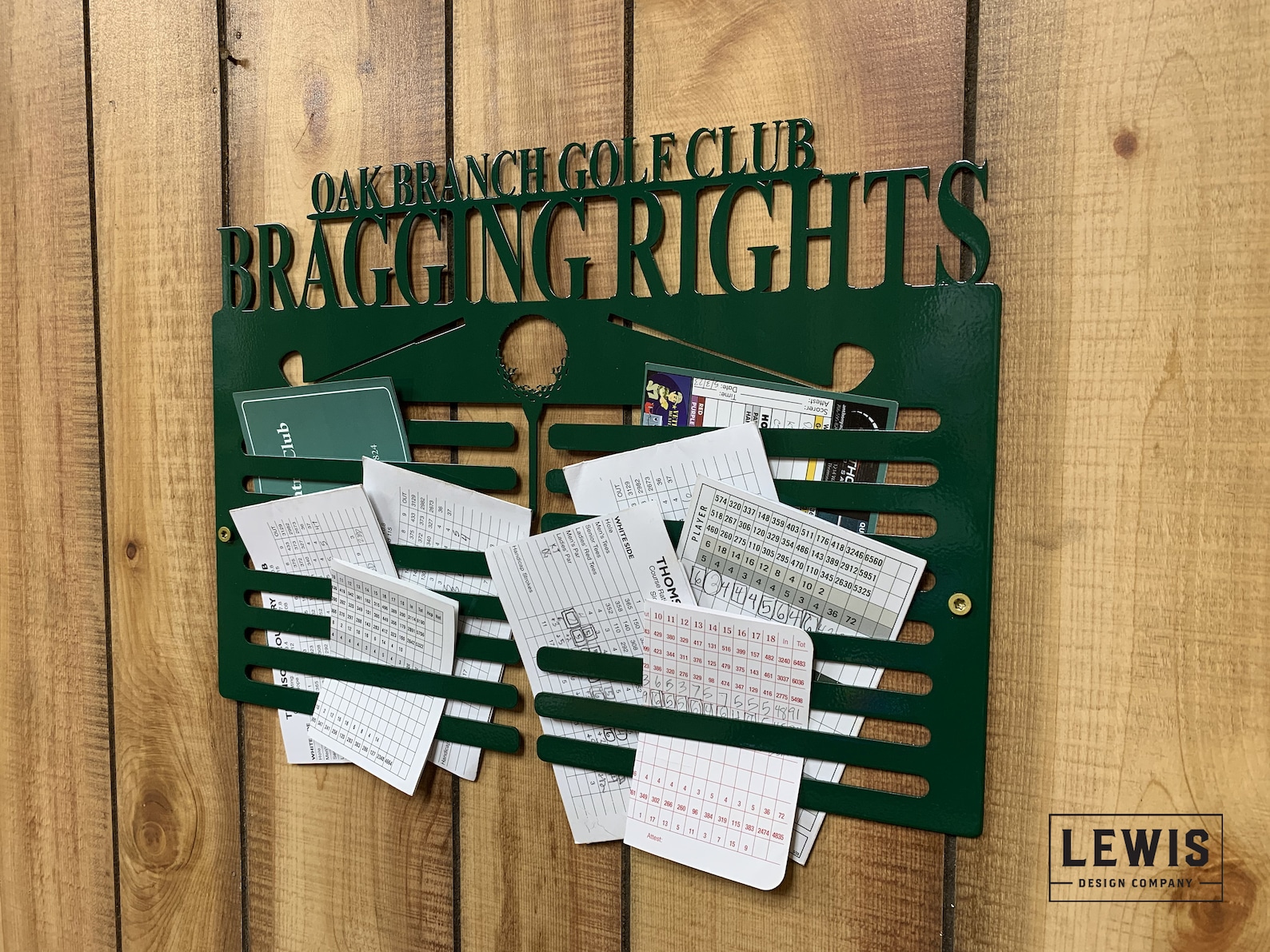 Golf Scorecard Display With Clubs Custom Name Metal Sign - Scorecard ...