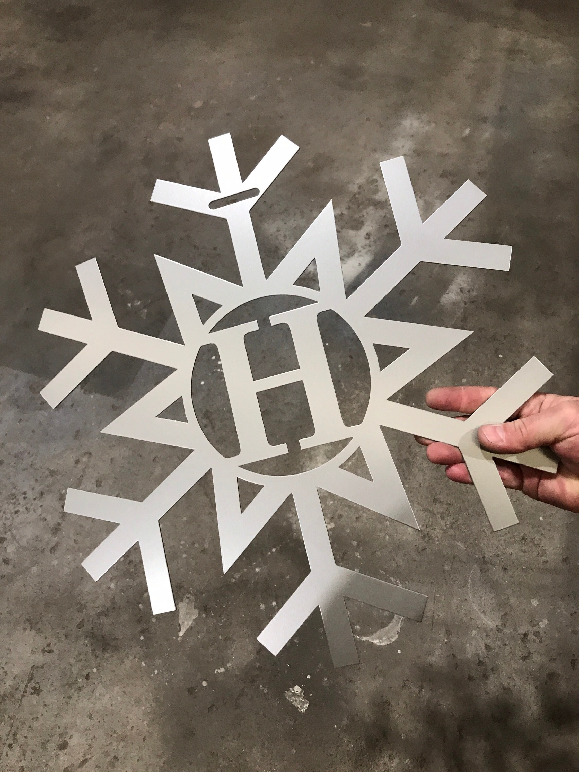 Monogram Snowflake Metal Sign Snowflake Sign Custom - Etsy