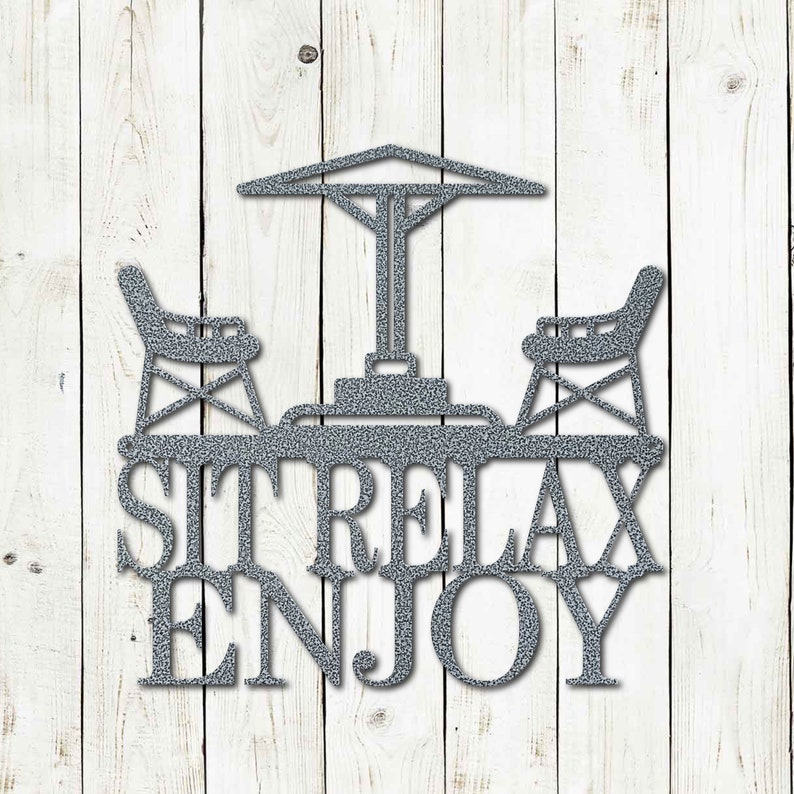 Sit Relax Enjoy Metal Wall Sign Porch Decor Patio Wall - Etsy