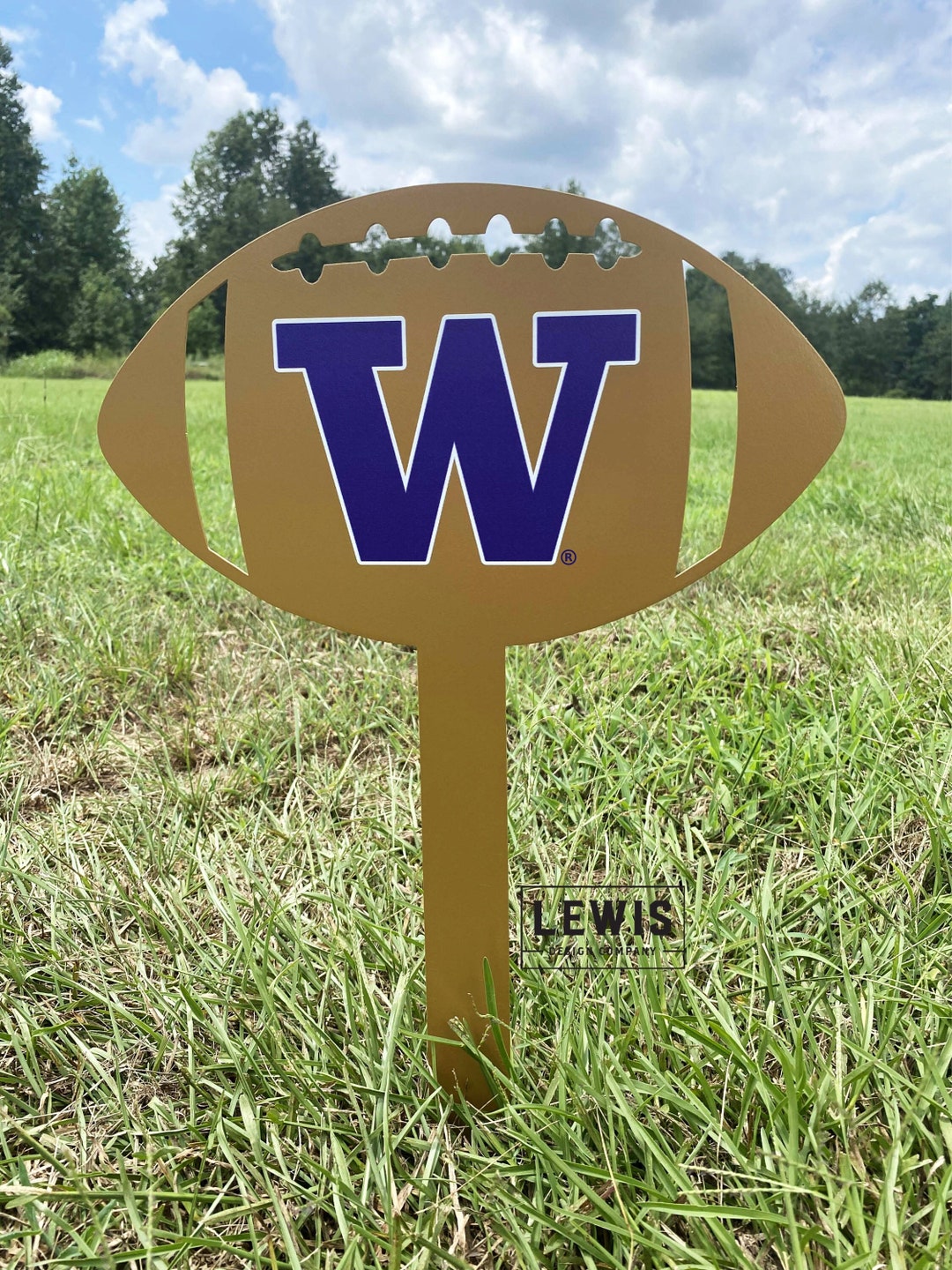 Washington Huskies Football Stake Metal Sign, Football Sign, Football ...