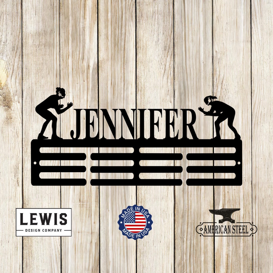 Female Wrestling Custom Name Medal Hanger - Medal Display, Sports ...