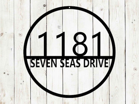 Circle Address Monogram Metal Sign Custom Address Sign | Etsy