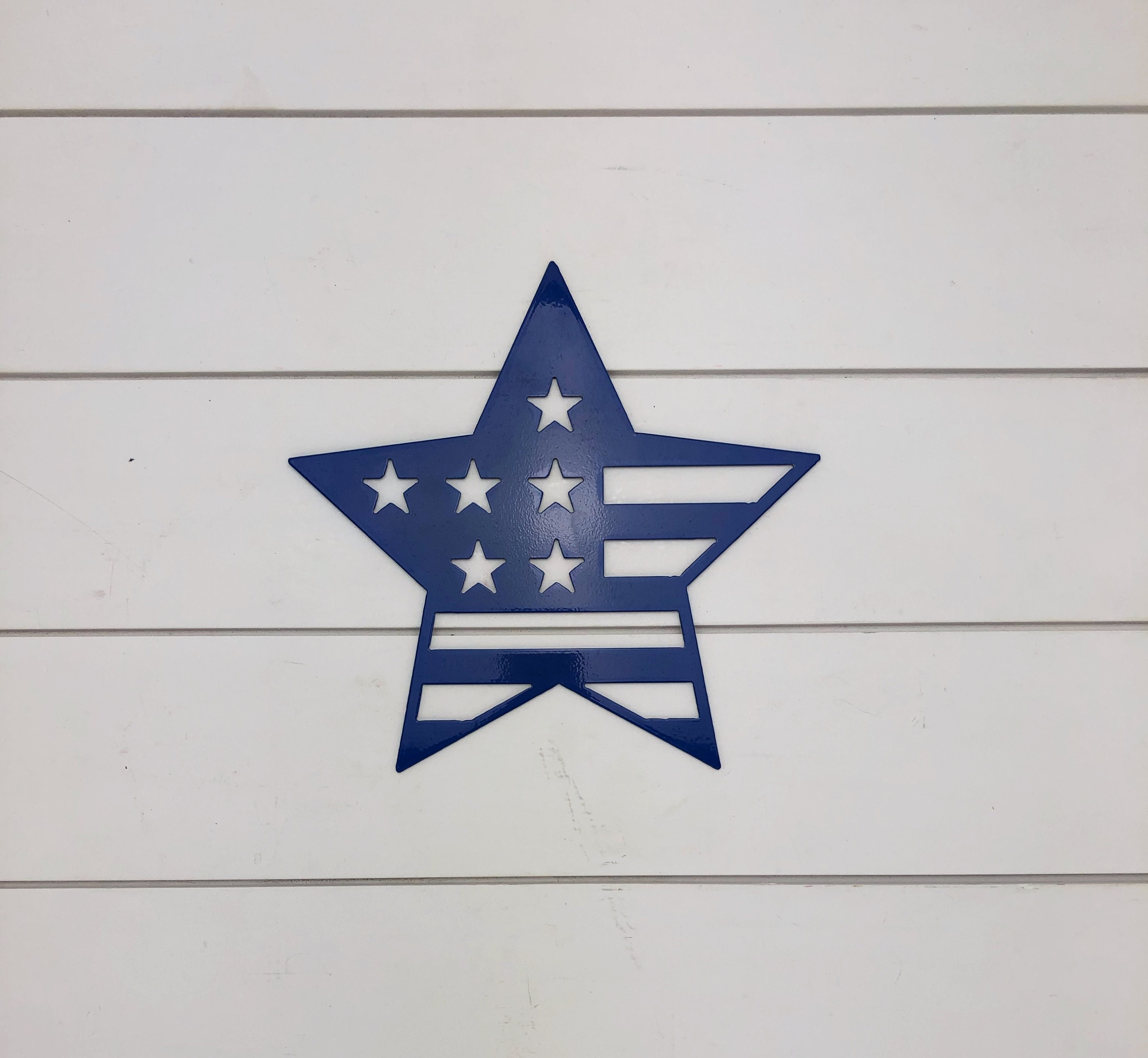 Patriotic Star Metal Sign Metal Wall Art Metal Signs Home - Etsy