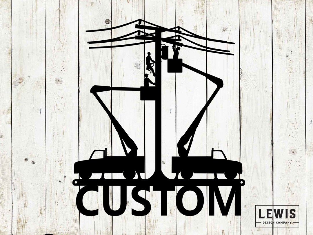 Linemen and Trucks Custom Name Metal Sign Garage Decor, Shop Decor ...