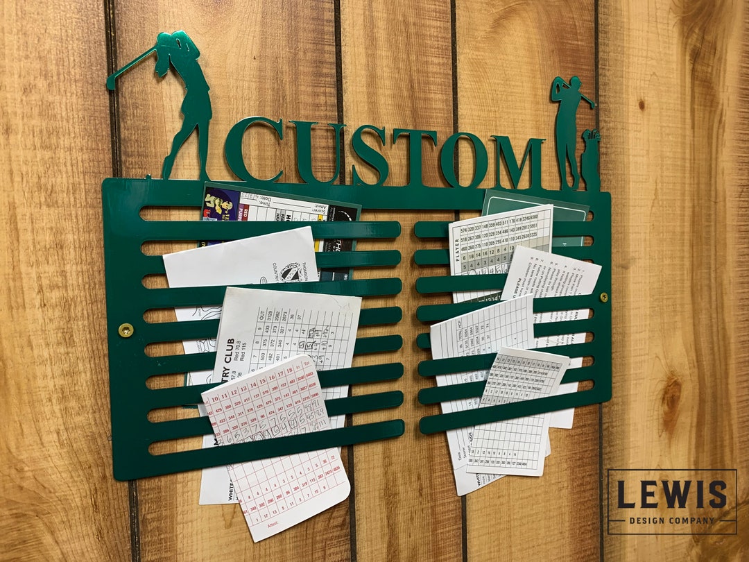 Golf Scorecard Display With Players Custom Name Metal Sign - Scorecard ...