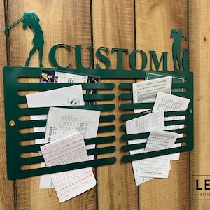 Golf Scorecard Display With Players Custom Name Metal Sign - Scorecard ...