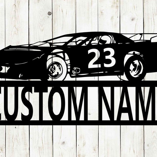 Race Car Custom Name Metal Sign Race Car Sign Dirt Track - Etsy