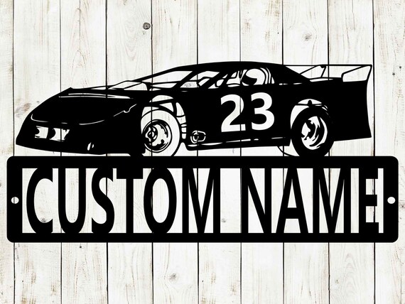 Race Car Custom Name Metal Sign Race Car Sign Dirt Track - Etsy