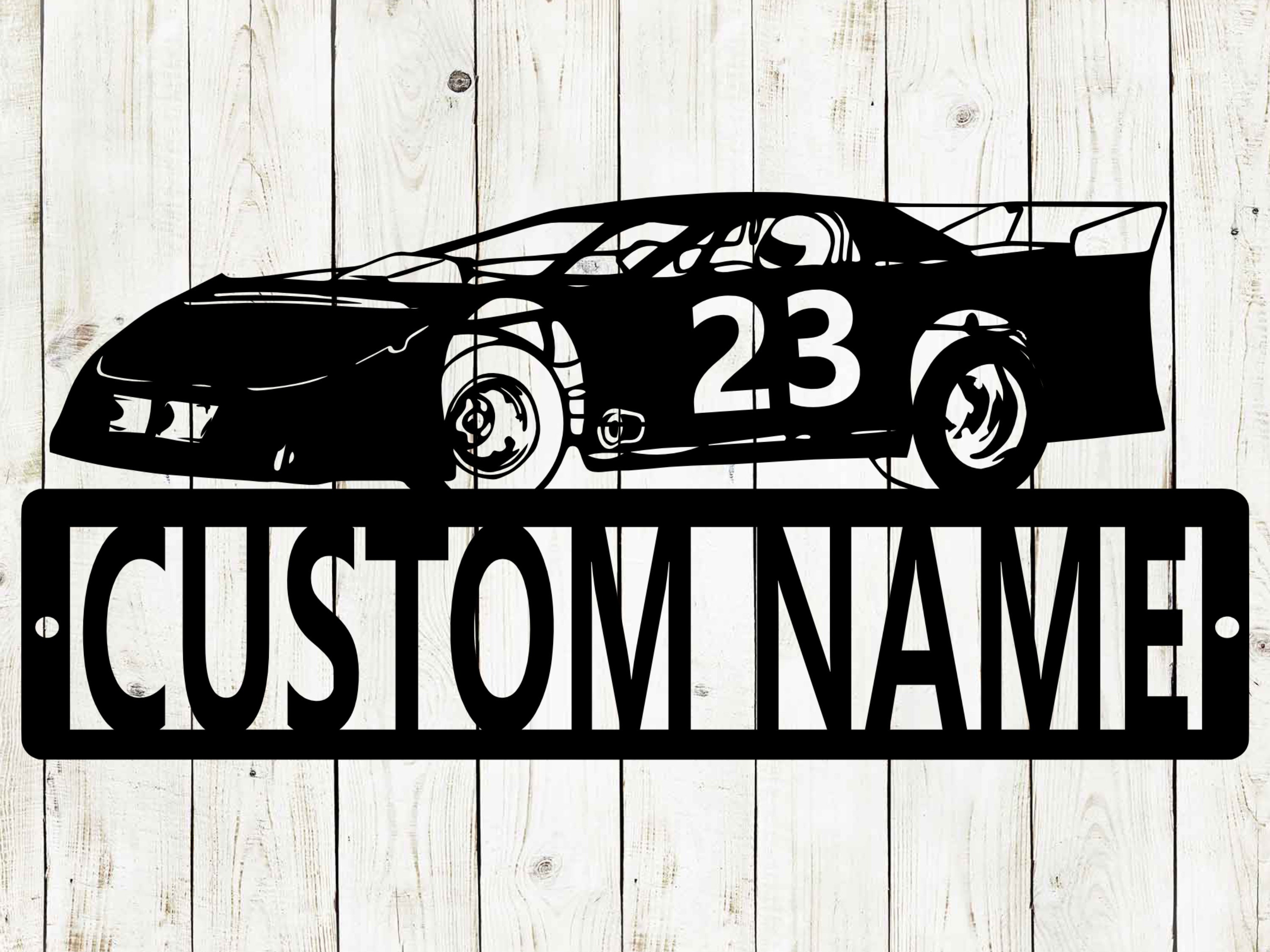 Race Car Custom Name Metal Sign Race Car Sign Dirt Track - Etsy