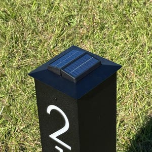 Modern Address Numbers Column, Metal Address Post, Optional Solar Light ...