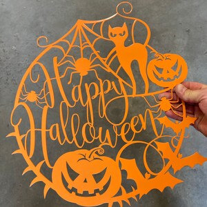 Happy Halloween Web Metal Sign Door Decor, Halloween Metal Sign, Scary ...