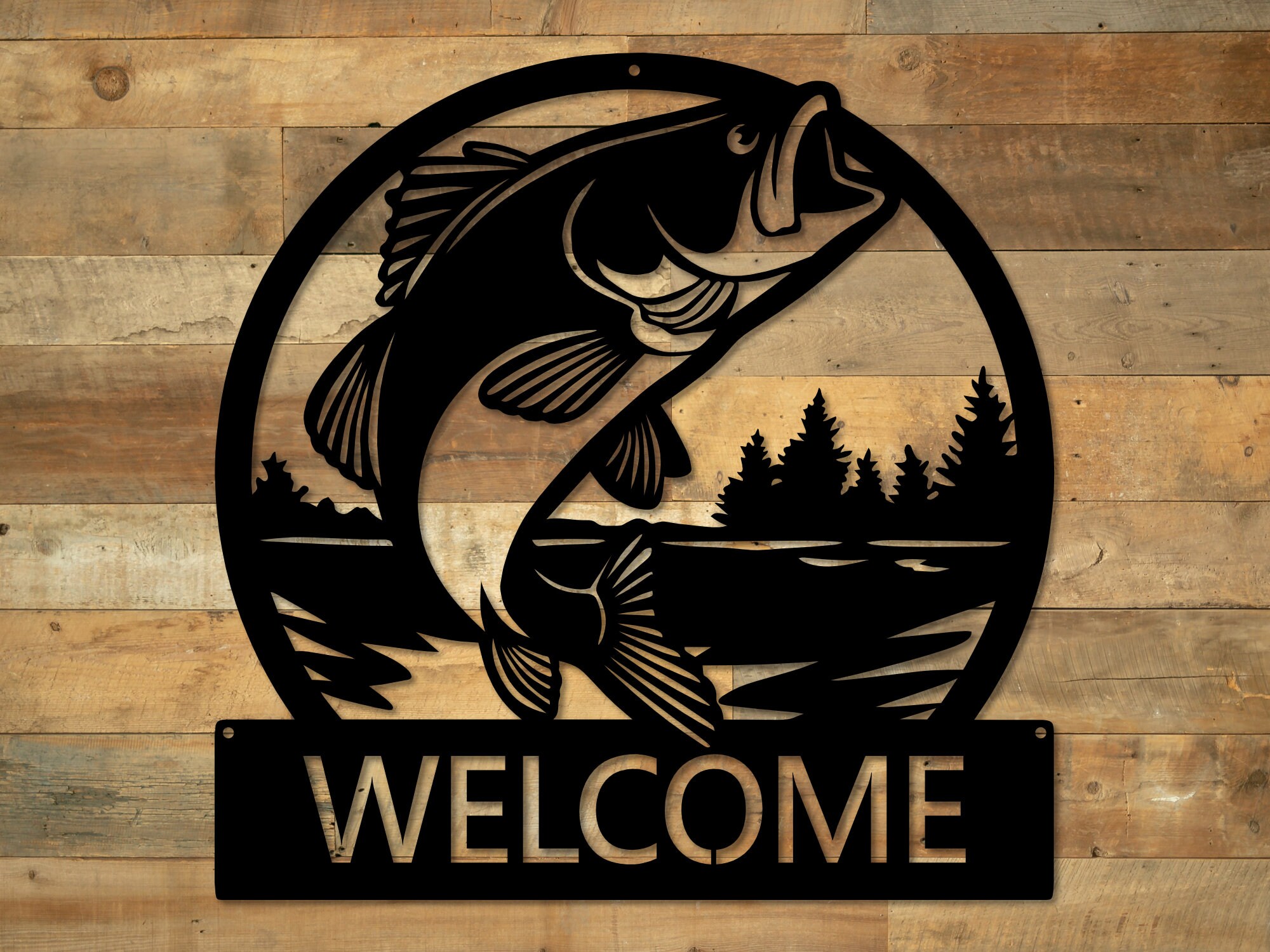 Custom Bass Fish Metal Monogram Bass Fishing Custom Name - Etsy