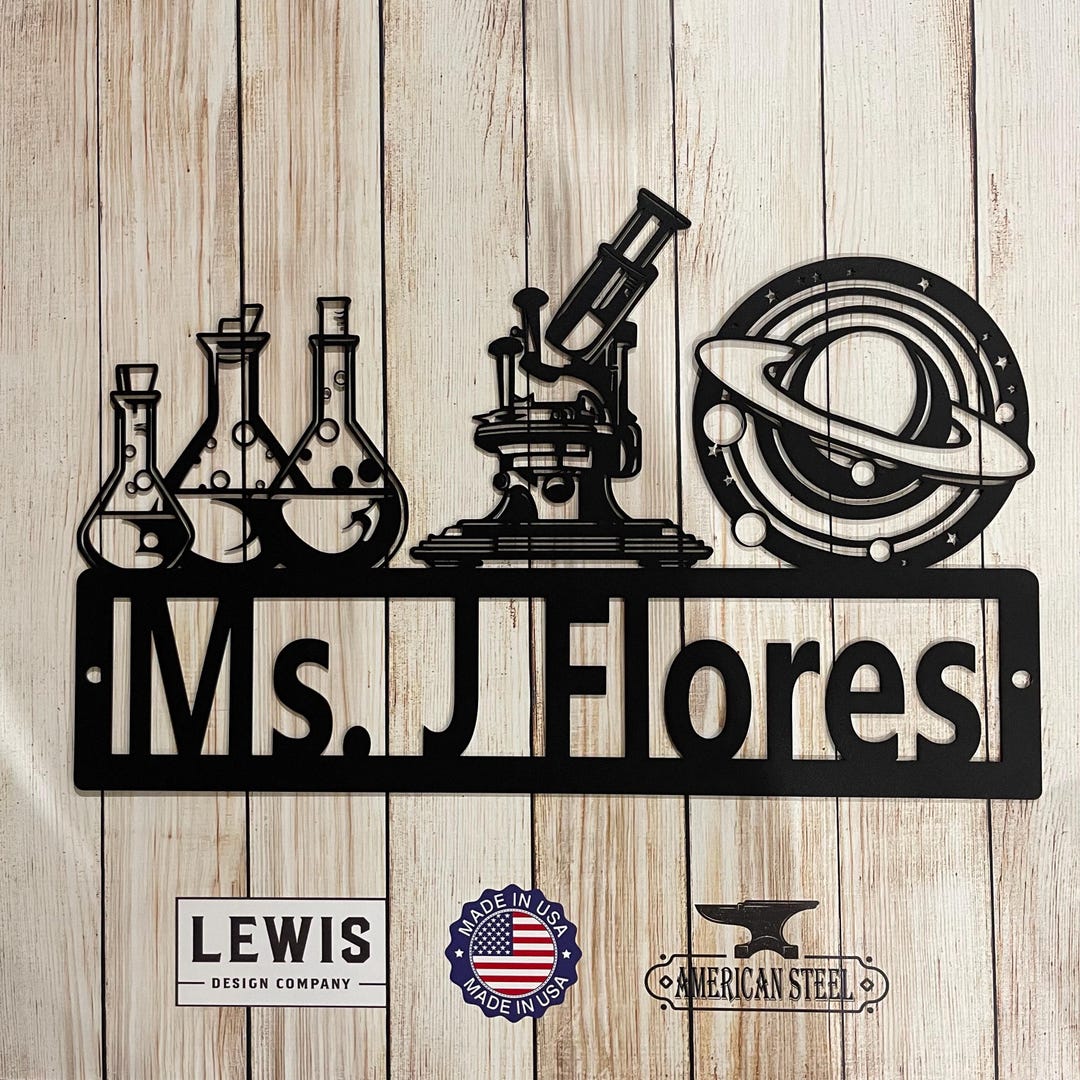 Science Custom Name Metal Sign, Classroom Custom Sign, Personalized ...