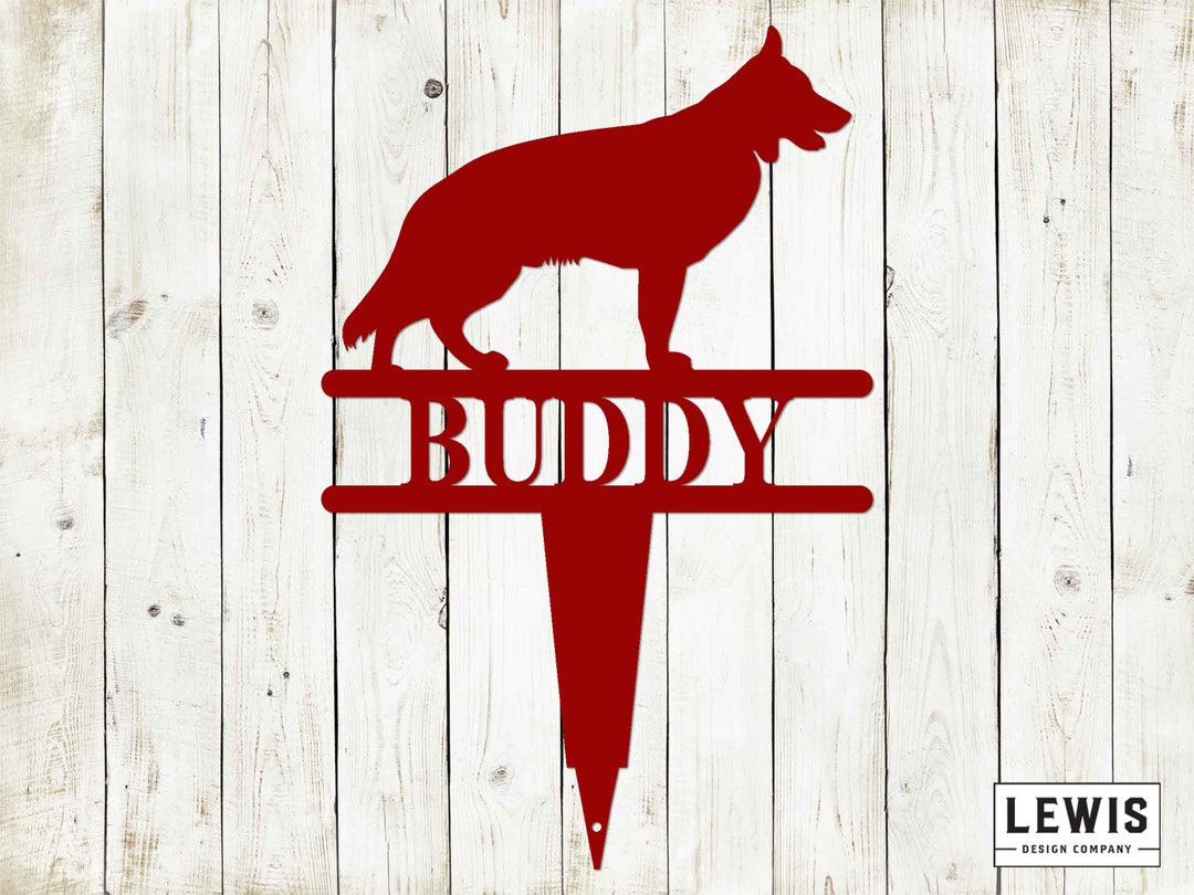 German Shepherd Yard Stake With Custom Name, German Shepherd Sign ...