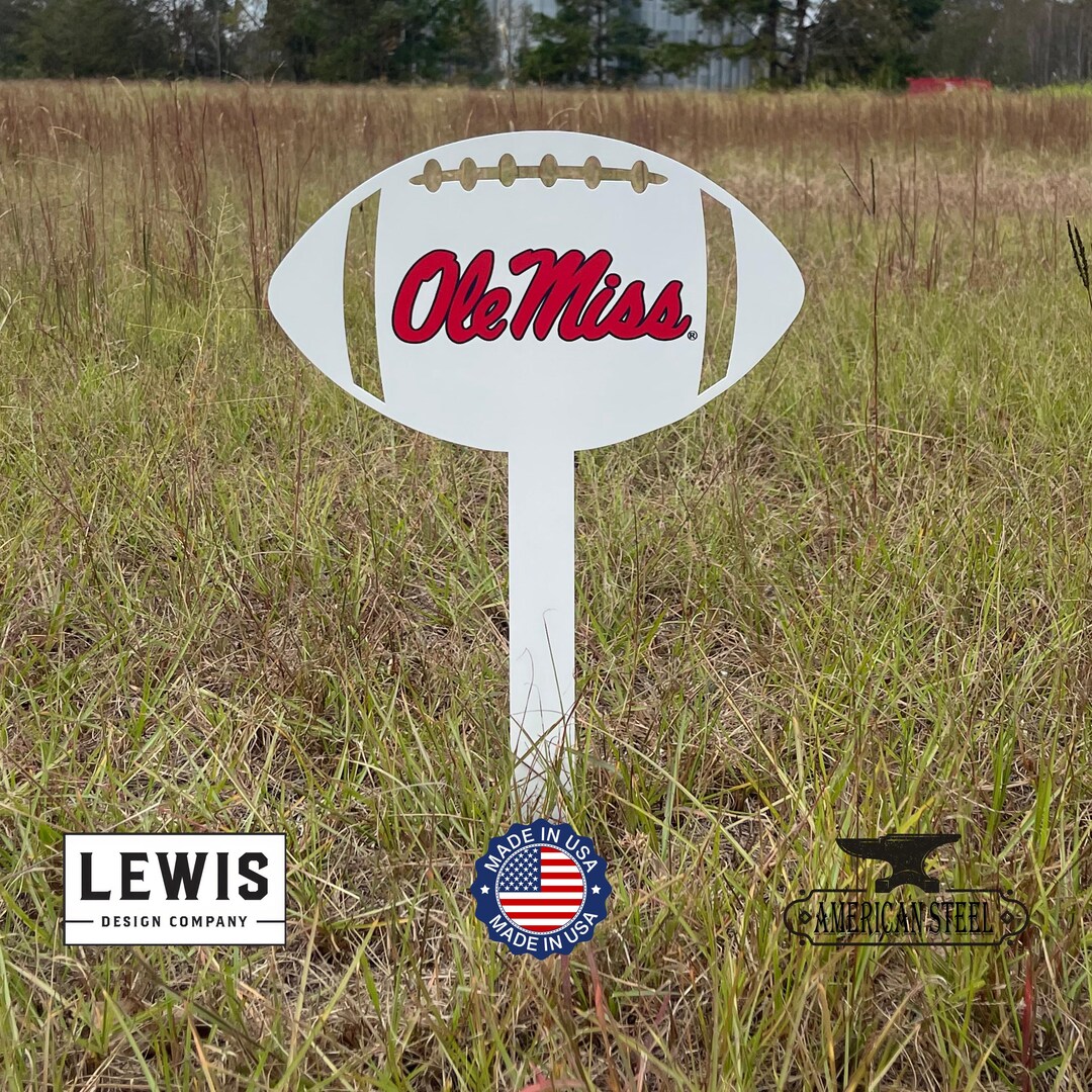 Ole Miss Rebels Football Stake Metal Sign, Football Sign, Football Yard ...