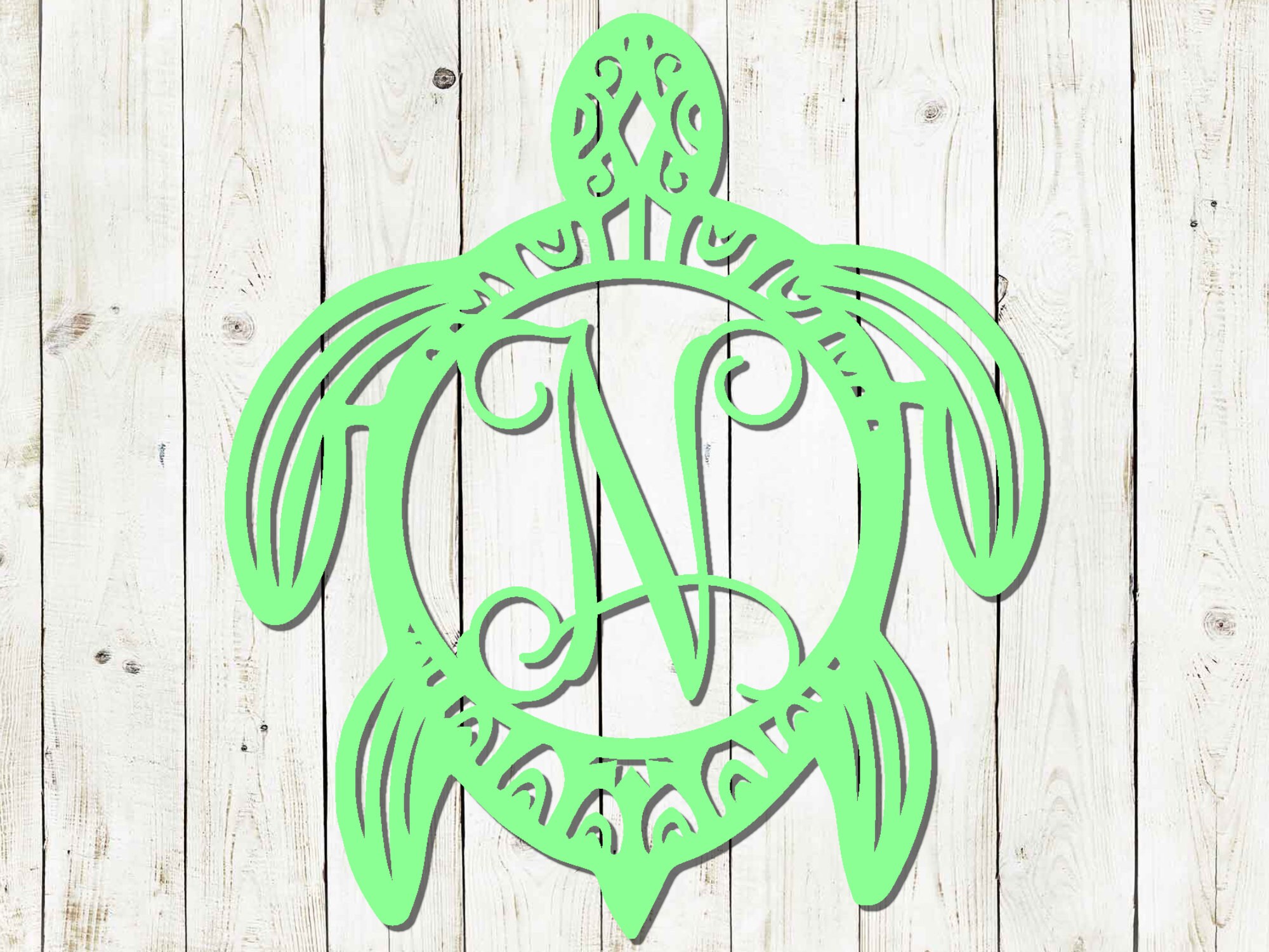 Sea Turtle Monogram Door Hanger Door Monogram Door Hanger | Etsy