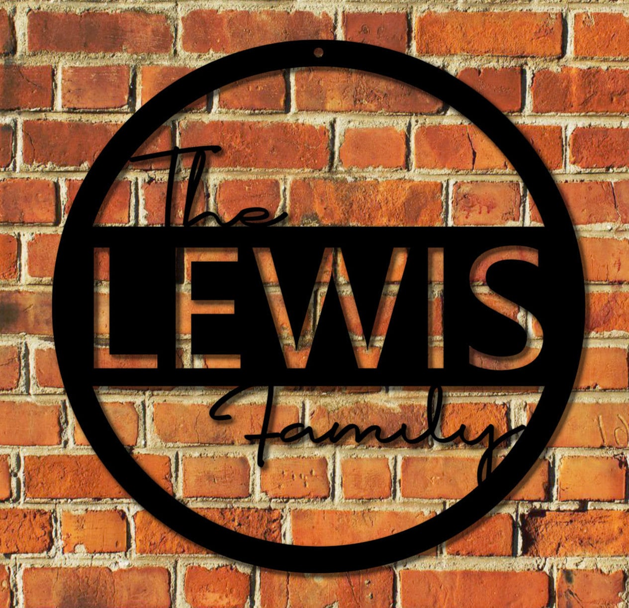 Custom Family Name Circle Metal Sign, Family Name Sign, Monogram Metal ...