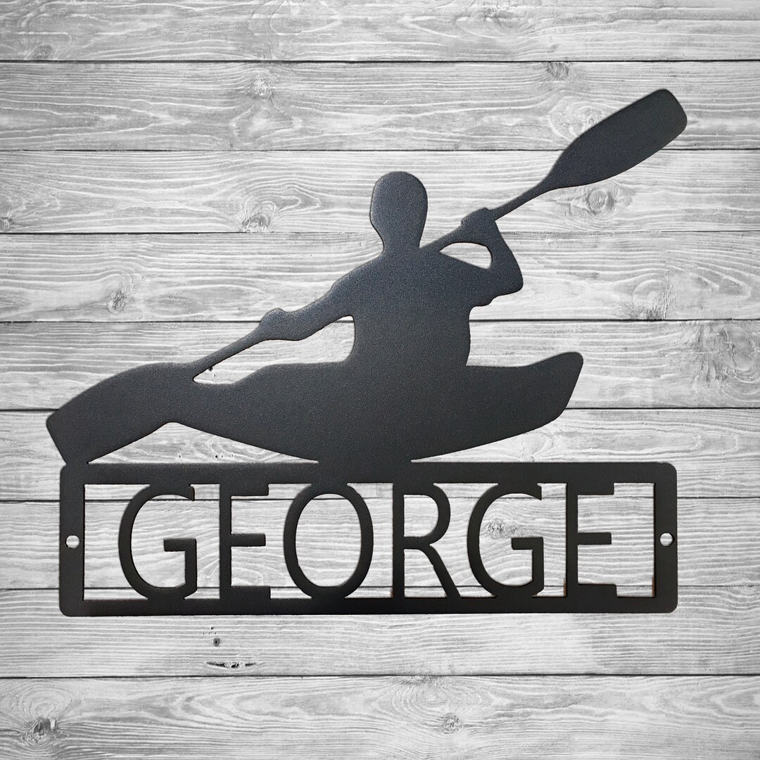 Kayak Custom Name Sign, Kayak Sign, Kayaking, Sports Sign, Custom Metal ...