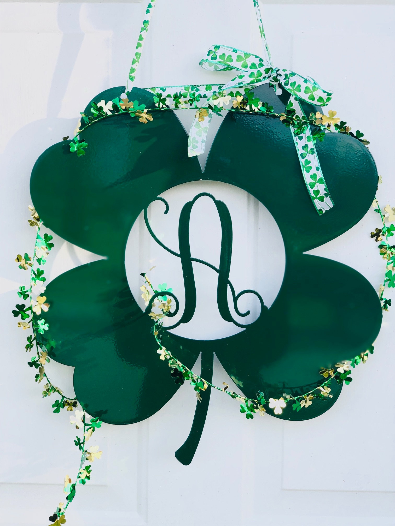 Monogram Shamrock Shamrock Door Hanger Shamrock St - Etsy