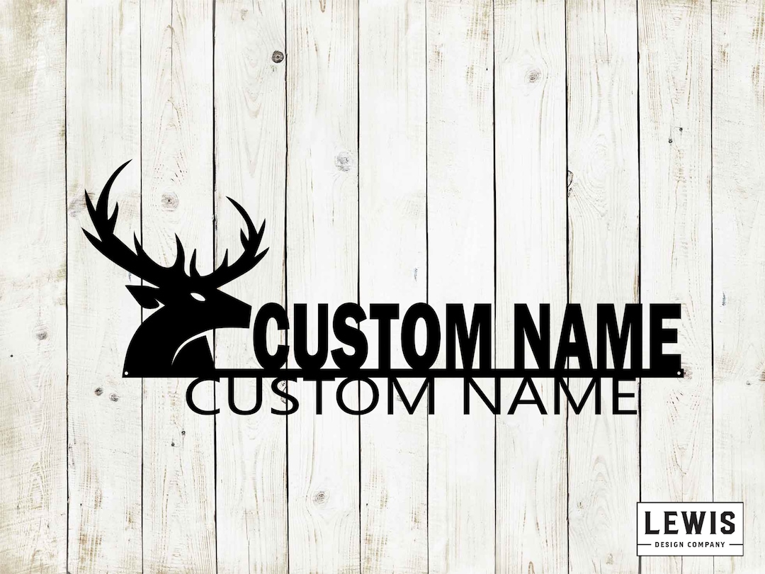 Custom Deer Hunting Metal Monogram, 2 Lines of Text, Deer Hunting ...