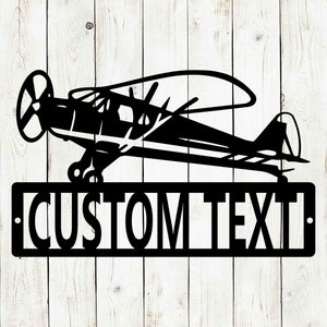 Airplane Custom Name Metal Sign, Prop Plane, Plane Sign, Airport, Kids ...