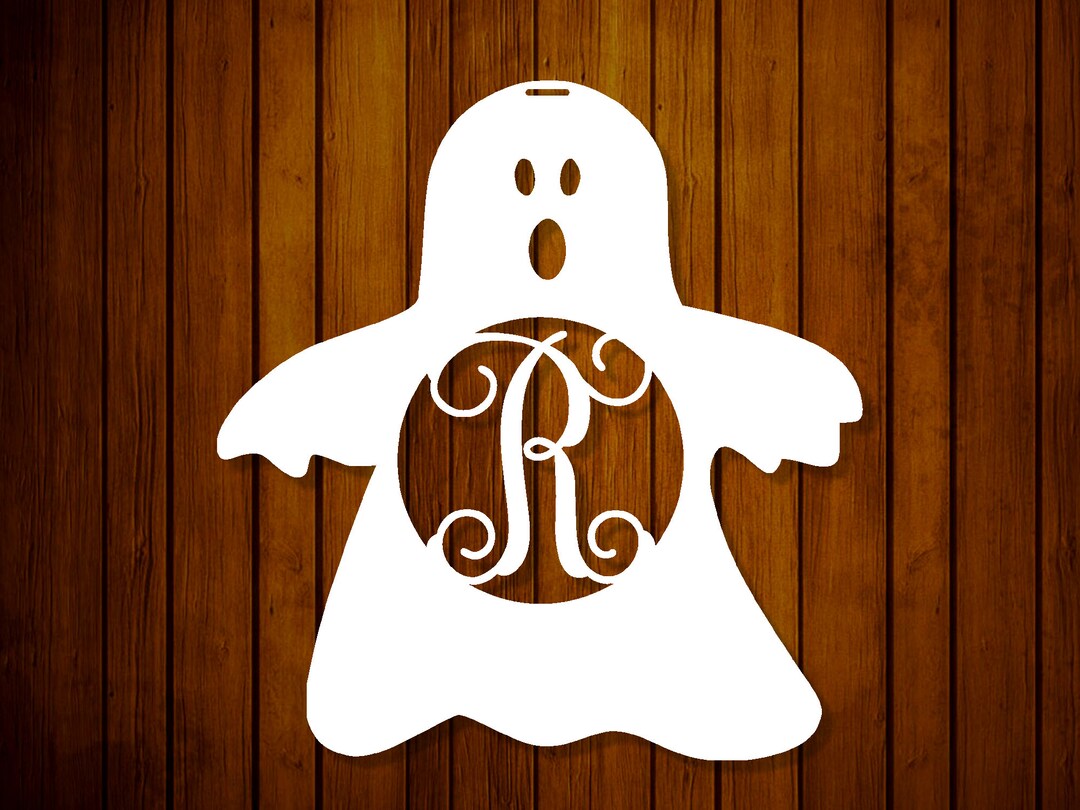 Ghost Custom Monogram Metal Sign, Halloween Door Hanger, Halloween ...