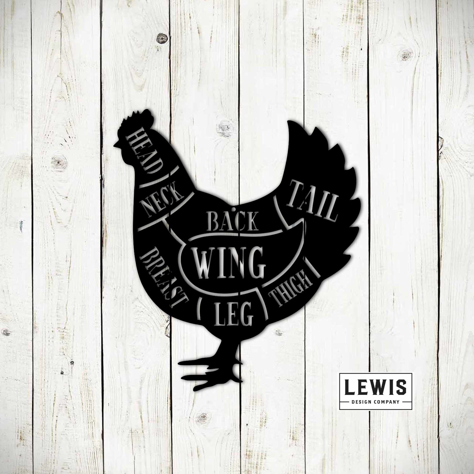Chicken BBQ Metal Sign Cuts of Meat Chicken Sign Smoker | Etsy