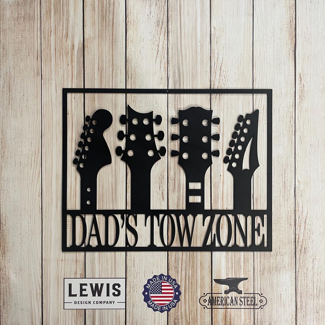 Custom Guitar Headstock Metal Sign, Guitar Wall Decor, Personalized ...