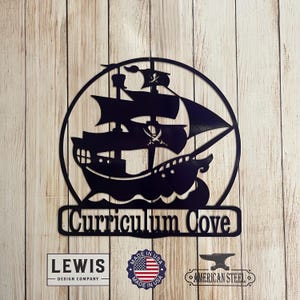 Pirate Ship Custom Wall Decoration, Metal Powder Coated Pirate Ship ...