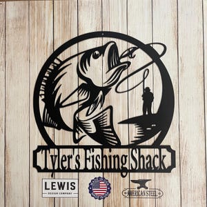 Custom Bass Fish Metal Monogram, Bass Fishing, Custom Name Sign ...