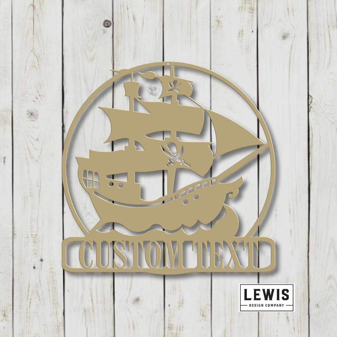 Pirate Ship Custom Wall Decoration, Metal Powder Coated Pirate Ship ...