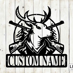 Custom Deer Hunting Metal Monogram, Deer Hunting, Custom Name Sign ...