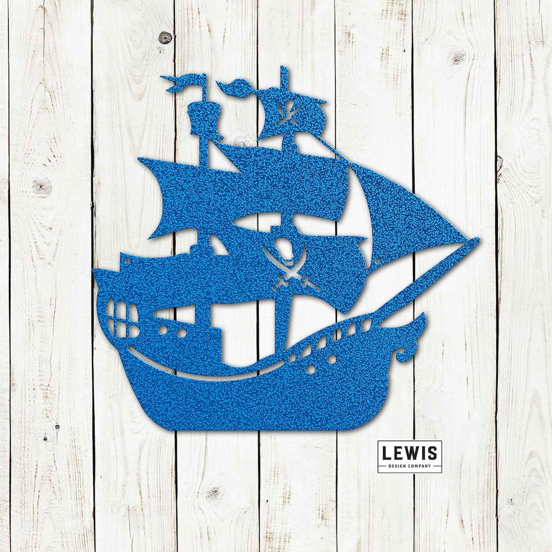 Pirate Ship Wall Decoration, Metal Powder Coated Pirate Ship Sign - Etsy