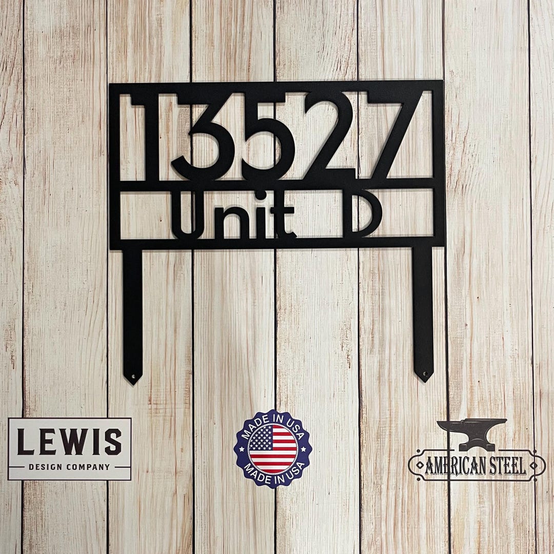 Rectangle Metal Address Sign With Stakes, Custom Address Sign, Mailbox ...