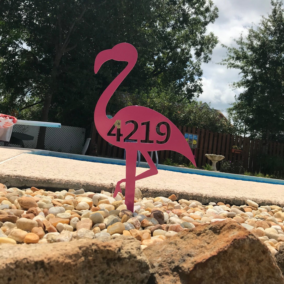Flamingo Custom Address Sign, Metal Sign, Beach Sign, Beach Address ...