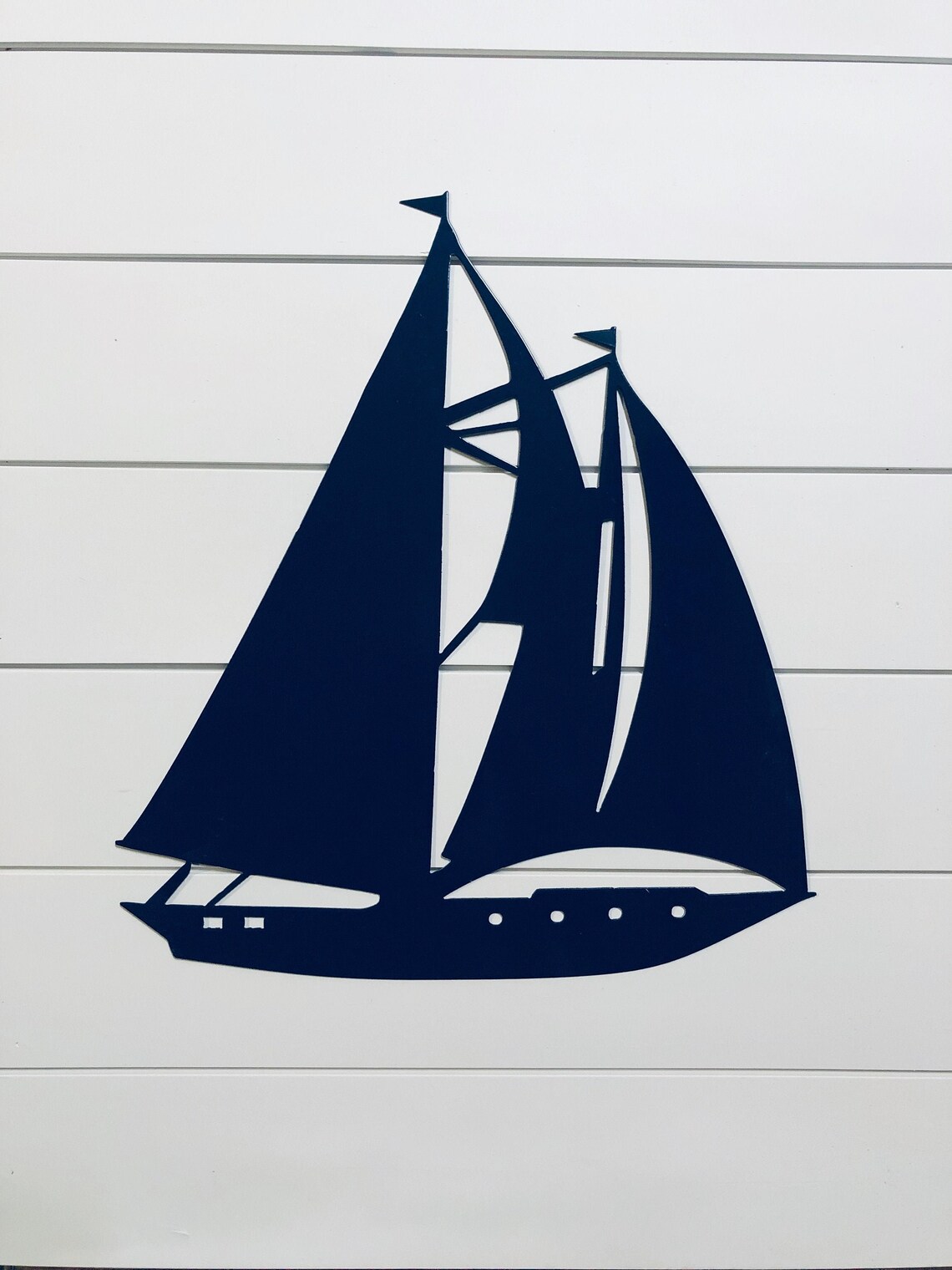 Sailboat Metal Sign Sailboat Beach Decor Beach House Decor | Etsy