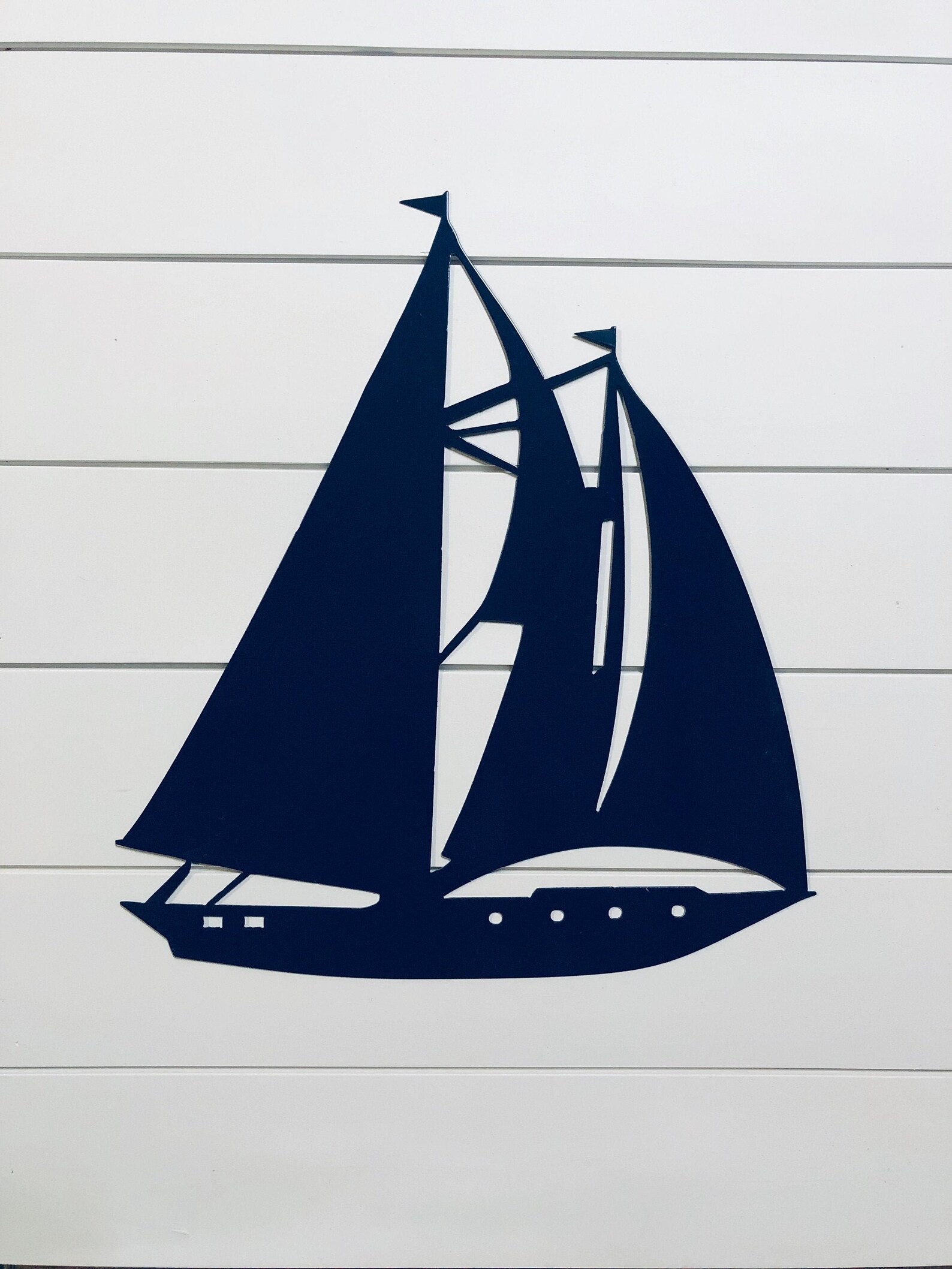 Sailboat Metal Sign Sailboat Beach Decor Beach House Decor | Etsy